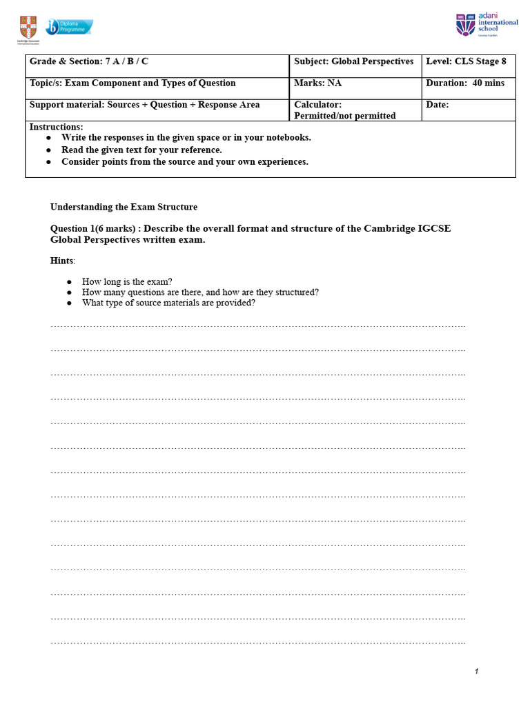 W1-Exam Component | PDF | Educational Assessment And Evaluation ...