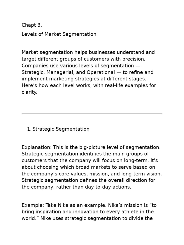chap 3 notes | PDF | Market Segmentation | Marketing