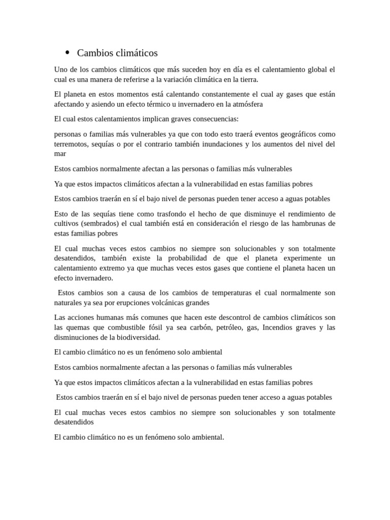 Cambios Climáticos | PDF | Cambio climático | Clima