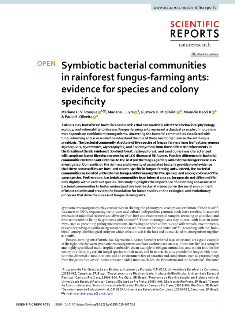 Ronque et al_2020_Symbiotic bacterial communities in rainforest fungus-farming ants evidence for ...