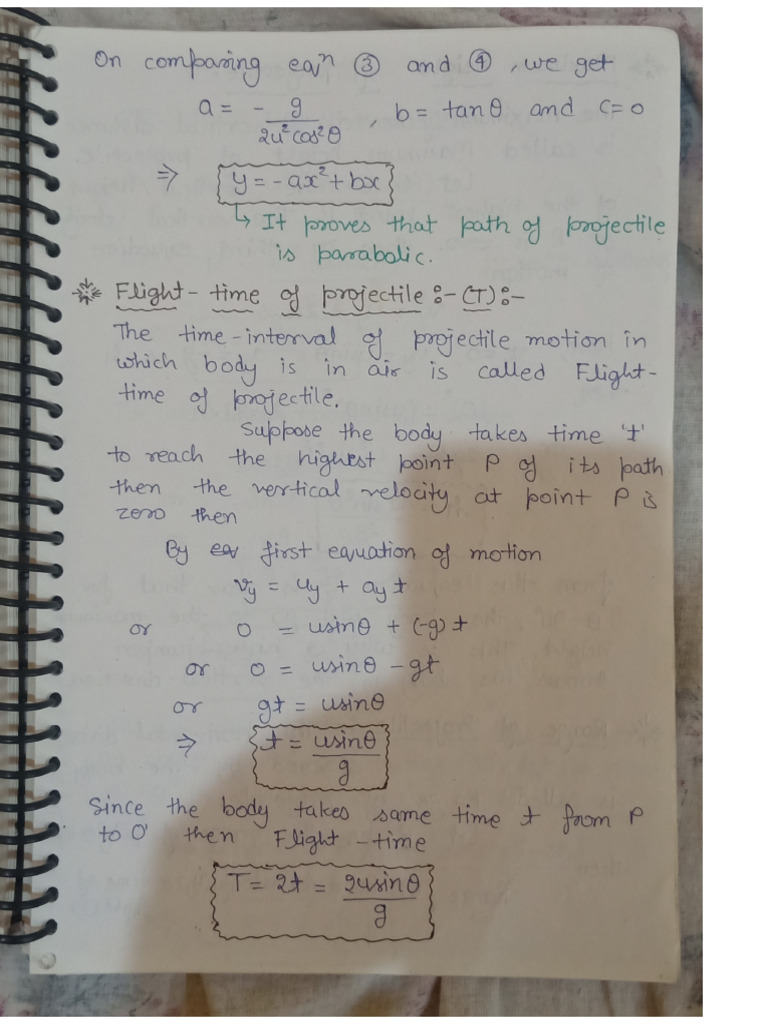 Class 11th Projectile Motion 3 Pdf Pdf