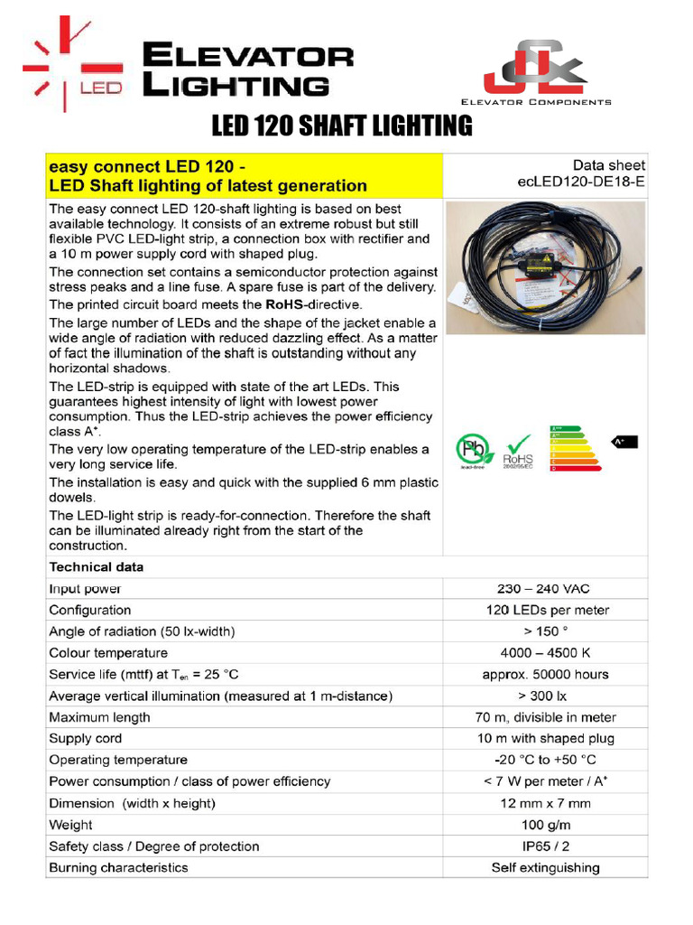 LED 120 Shaft Lighting Product Information | PDF