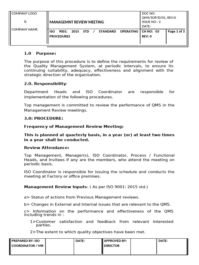 03 MRM | PDF | Quality Management System | Iso 9000