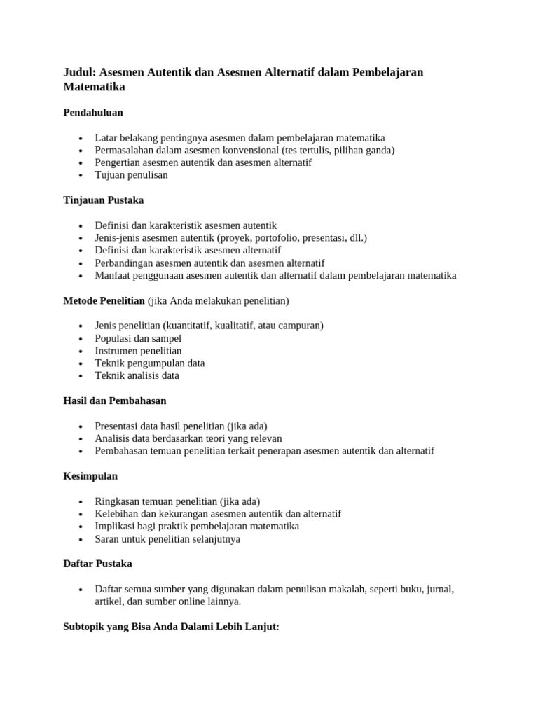 Asesmen Autentik | PDF