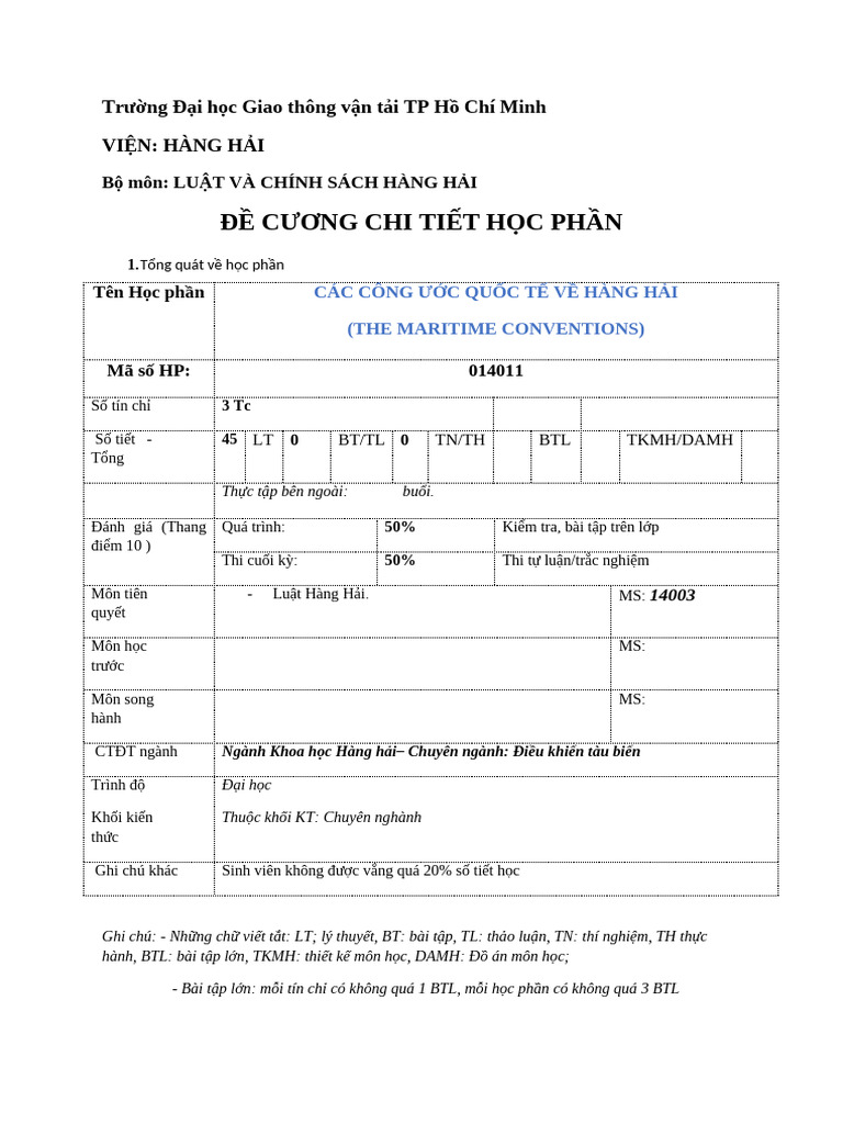 De cuong chi tiet Cong Uoc Quoc Te về Hàng hải | PDF