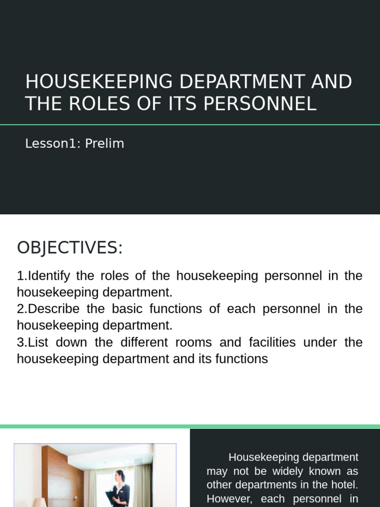 l1 Prelim Module HSK 2024 | PDF | Housekeeping | Domestic Life