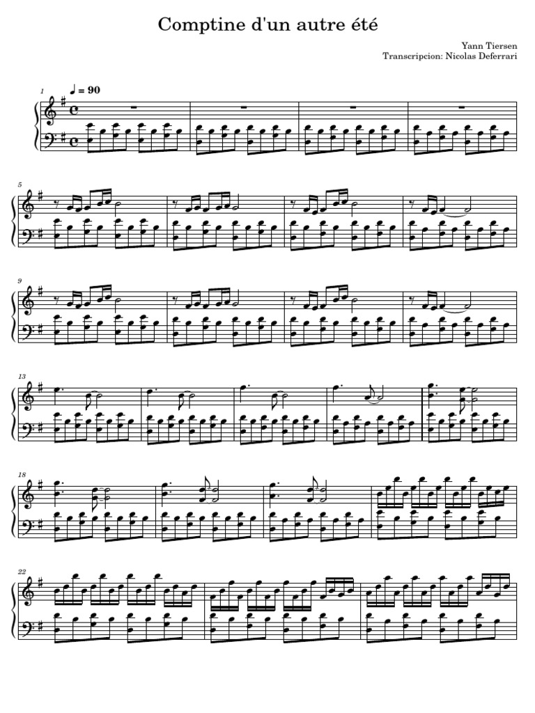 Comptine D'un Autre Ete - Yann Tiersen Yann Tiersen - Comptine D'un ...