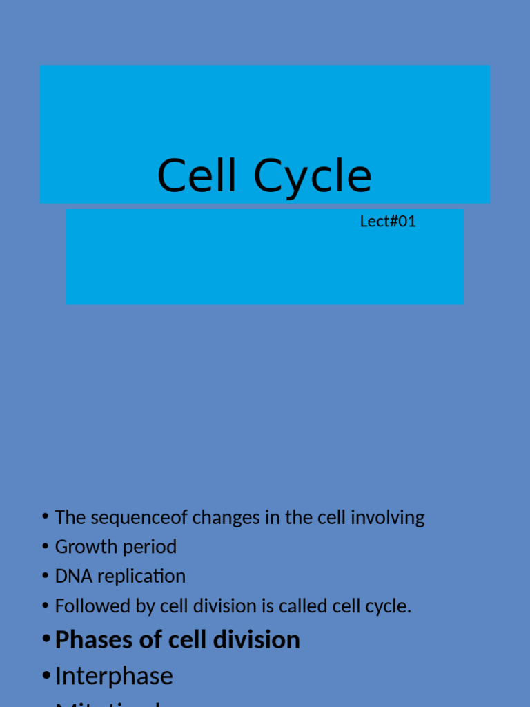 Cell Cycle Lect 01 | PDF