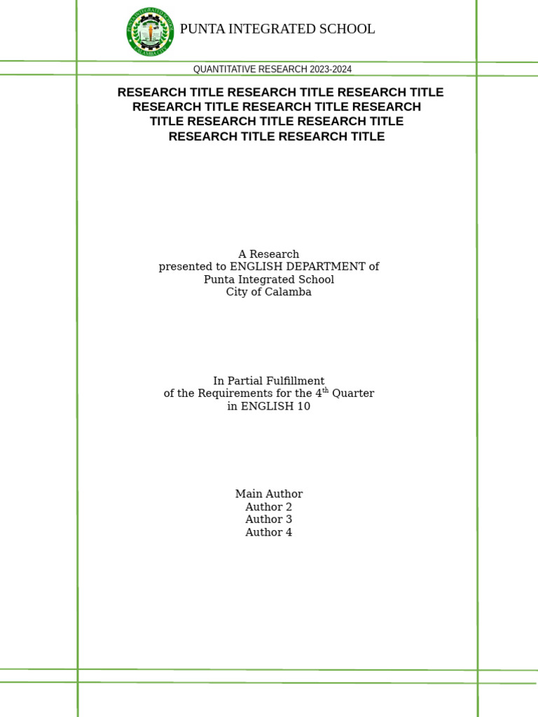 Grade 10 Research Template | PDF | Methodology | Procedural Knowledge