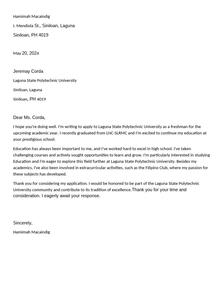 Application For College | PDF
