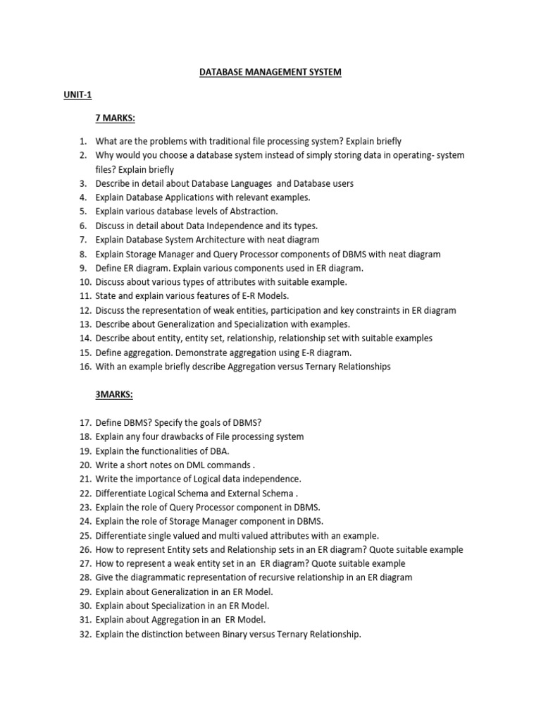 DBMS QB | PDF | Relational Model | Databases