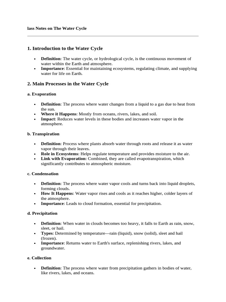 Introduction To The Water Cycle | PDF | Water Cycle | Water