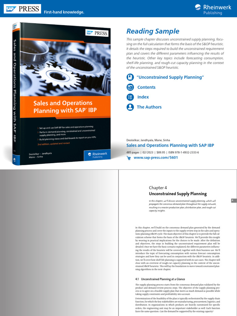 Reading Sample Sap Press Sales and Operations Planning With Sap Ibp | PDF | Supply Chain | Demand