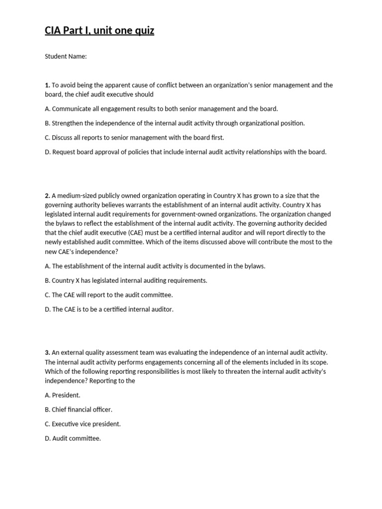 Part 1, Unit Two (First) | PDF | Internal Audit | Audit