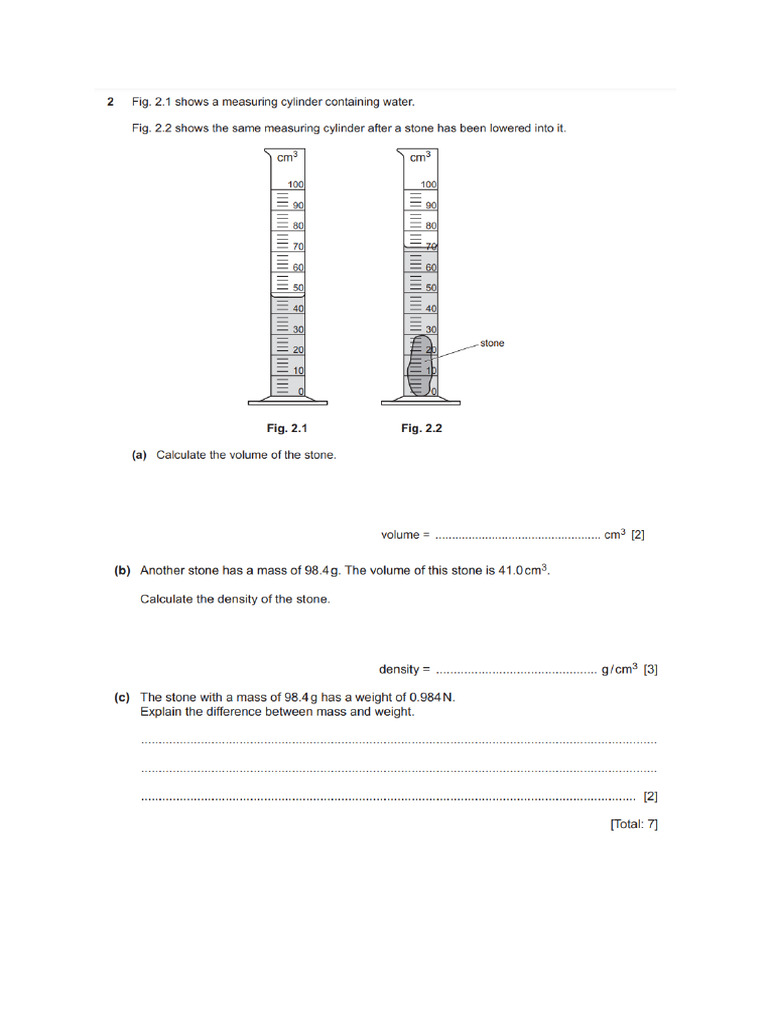Measuring Density - HW | PDF