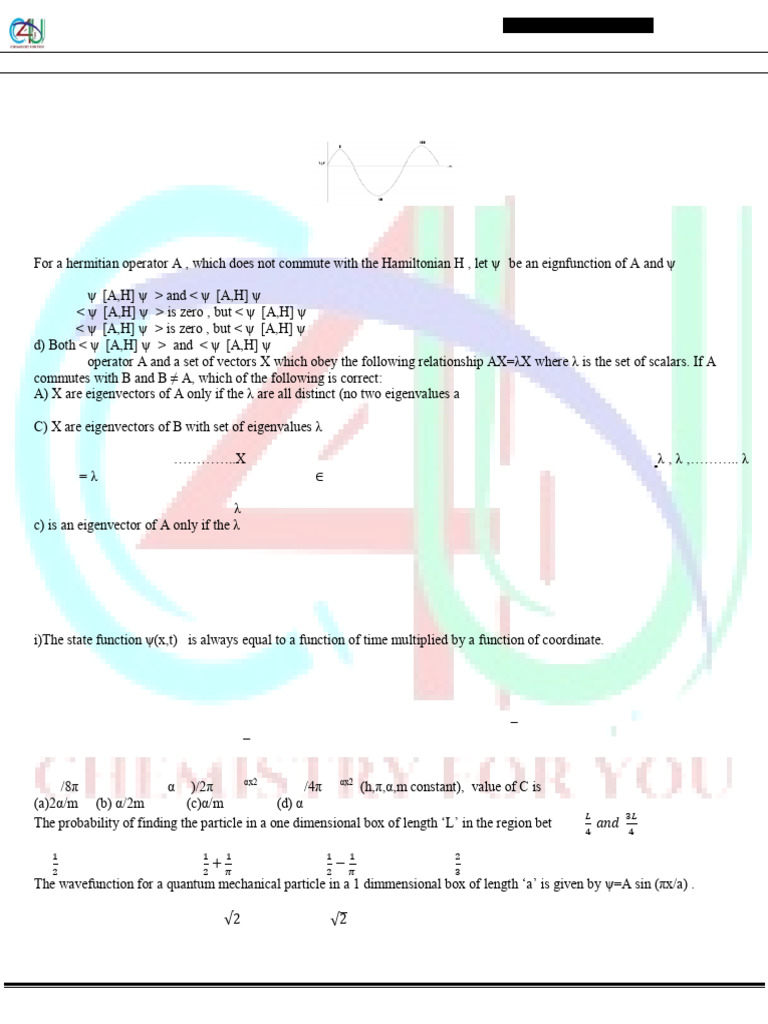 Dpp 3Quantum | PDF | Eigenvalues And Eigenvectors | Wave Function