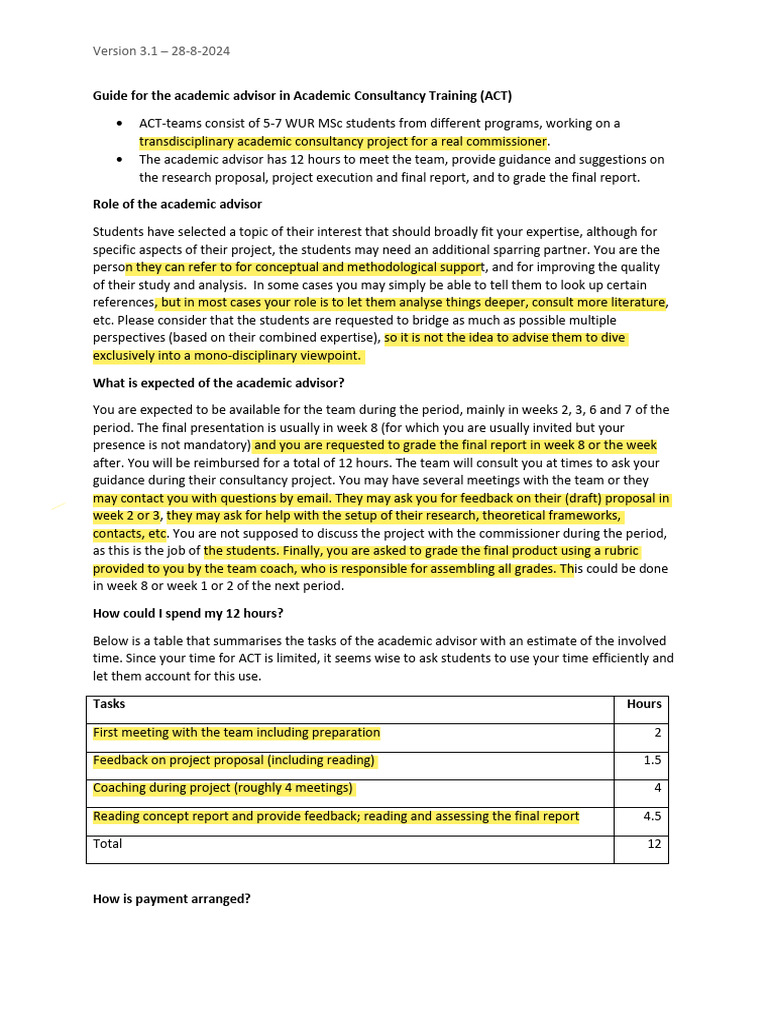 Guide For The ACT Academic Advisor Vs 3.1 | PDF | Human Communication ...