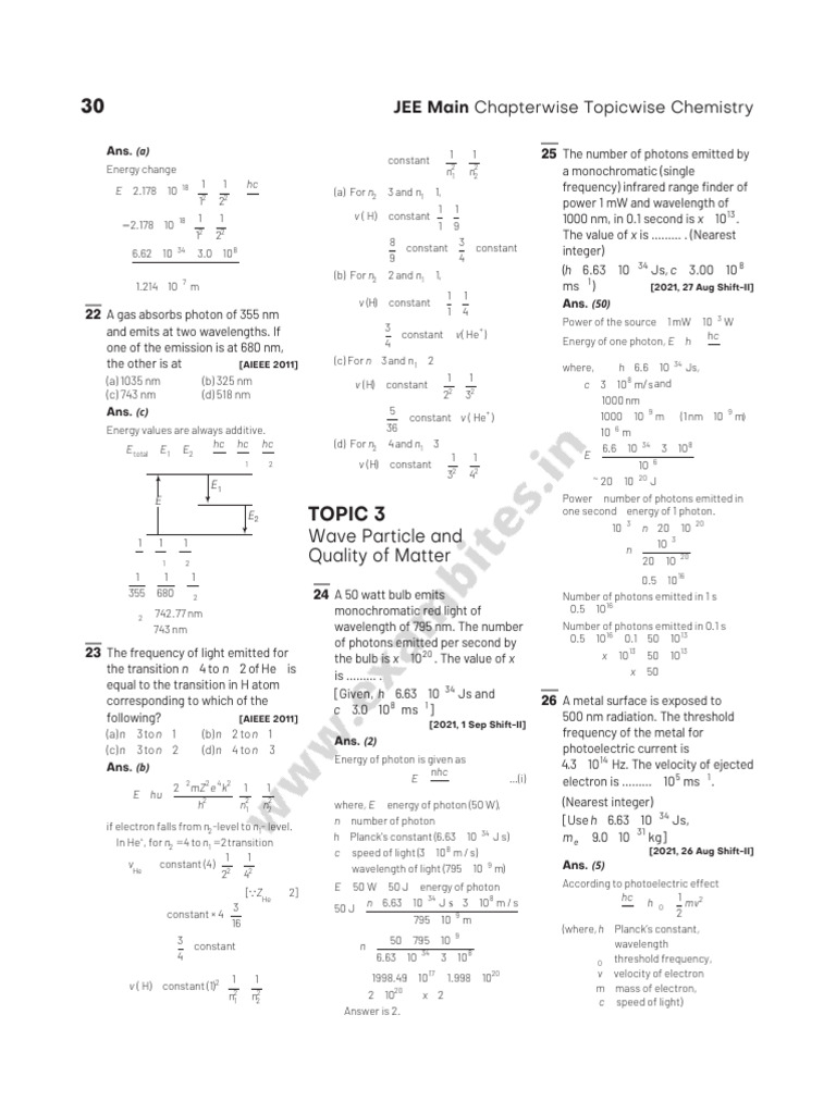 Chemistry Extra Ques Jee Main 2 | PDF | Atomic Orbital | Electron