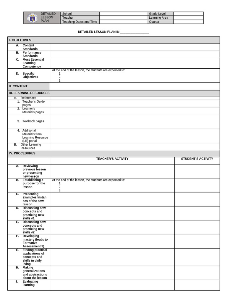 DLL-TEMPLATE | PDF | Cognitive Science | Pedagogy