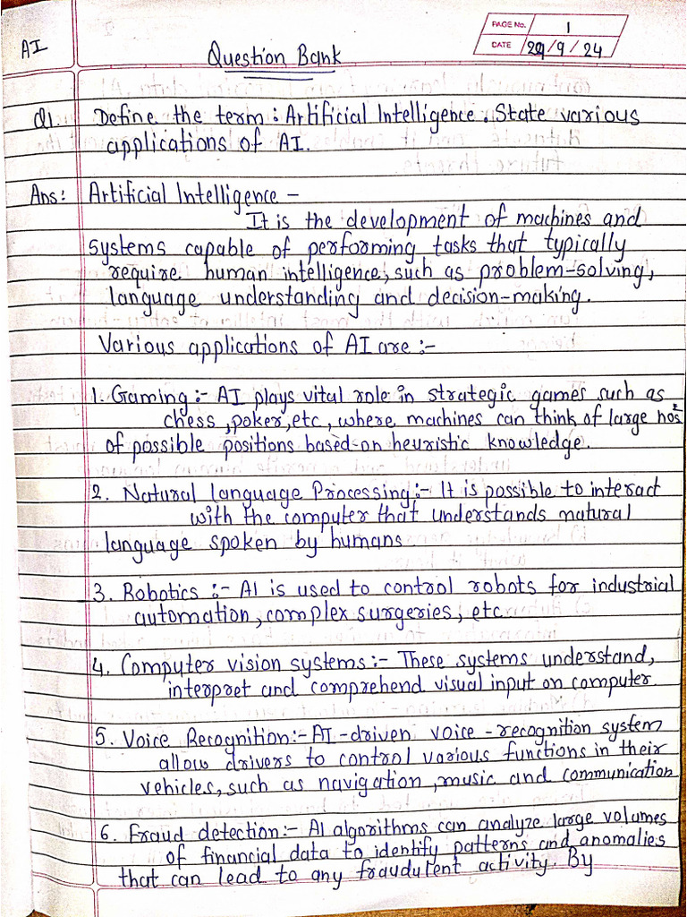 AI Questionbank | PDF