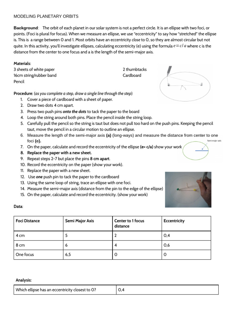 Lab - Modeling Planetary Orbits - Regularees | PDF | Planets | Orbit