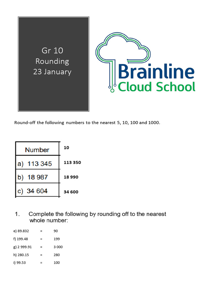 02 Rounding Version 2 (Used in Class) HW Answers | PDF