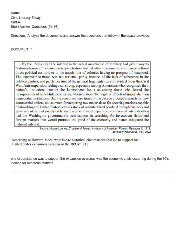 US History Civic Literacy Essay Guide | PDF | Essays