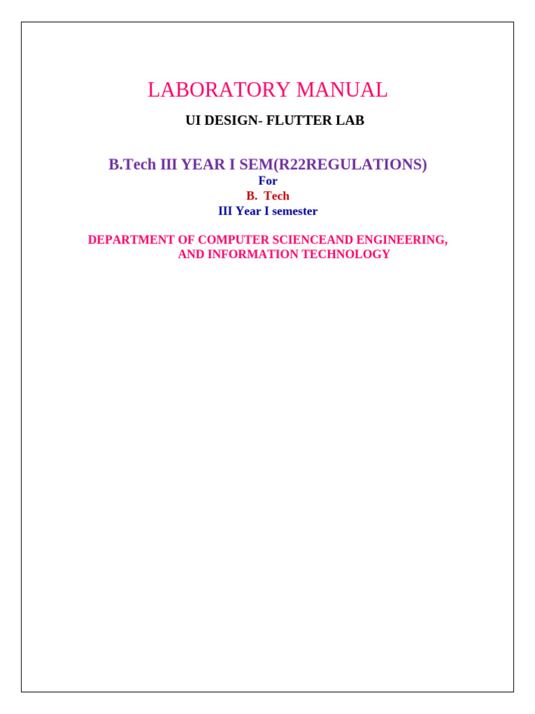 Flutter Manual | PDF | Engineering | Science