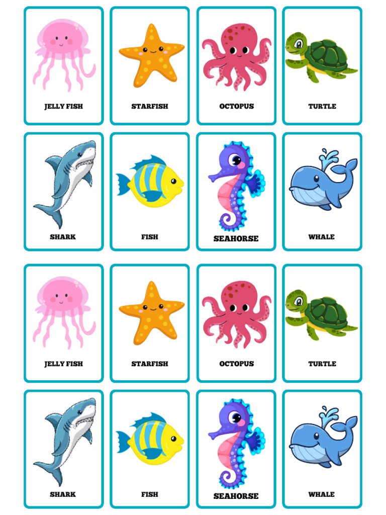 Sea Animals Memor Game Certo | PDF