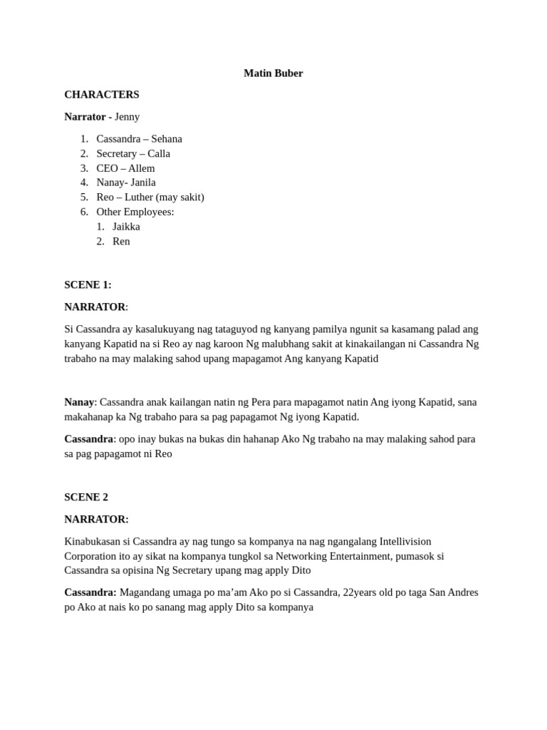 MARTIN BUBER Story Script | PDF