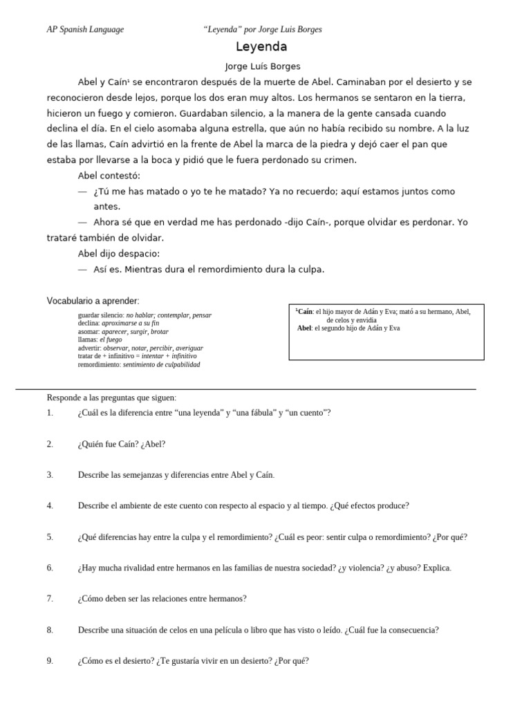 Abel y Caín Se Encontraron Después de La Muerte de Abel | PDF | Culpa ...