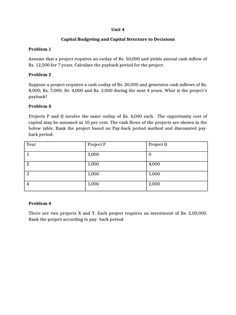 Unit 4 Practices Questions | PDF | Depreciation | Net Present Value