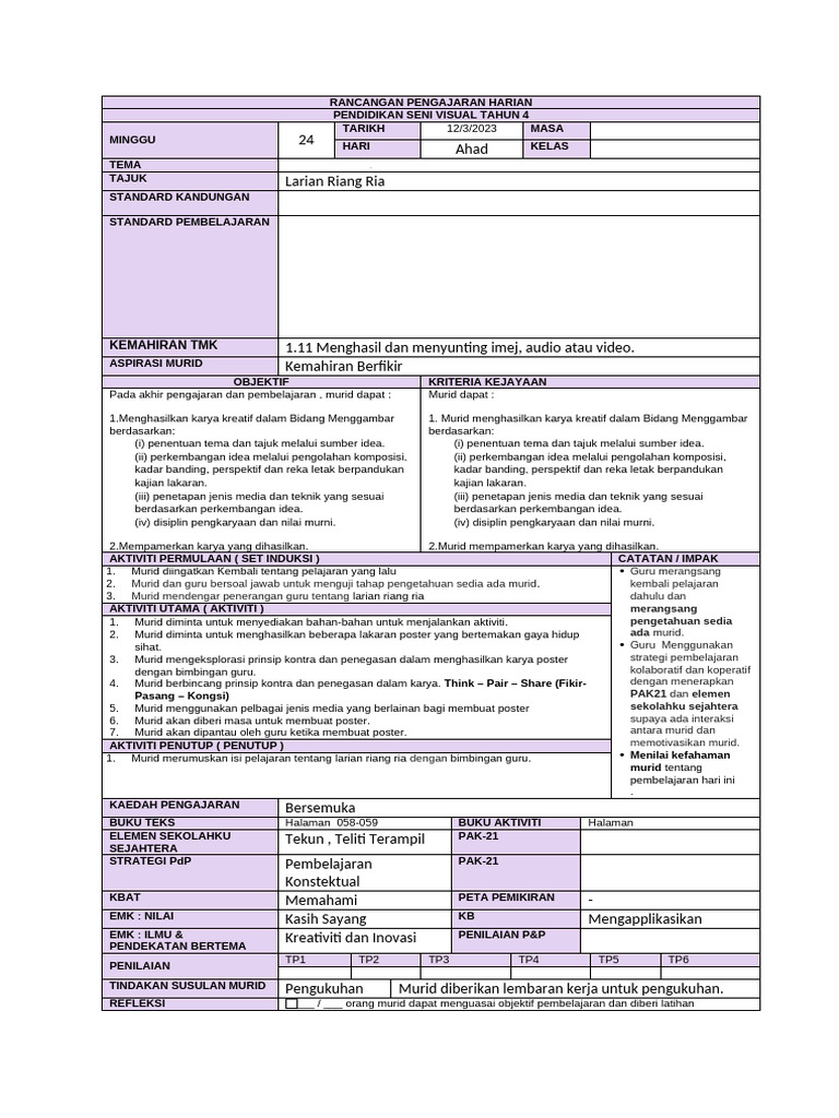 RPH Minggu 24 PSV THN 4 2023 by Cikgu Gorgeous | PDF | Komputer