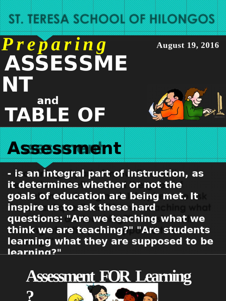 Preparing Assessment Tos Making | PDF | Educational Assessment | Cognition