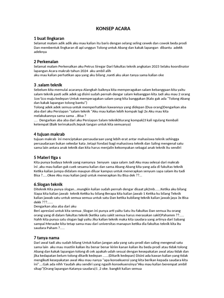 Tata Acara Makrab 24 | PDF