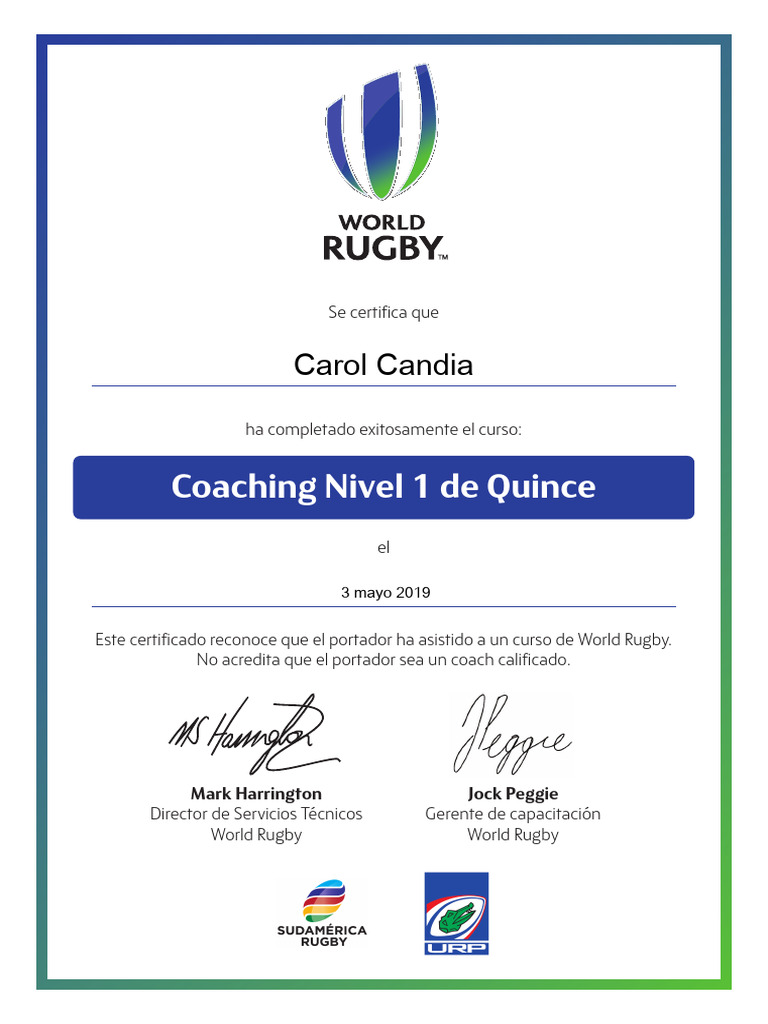 Level 1 Coaching 15-A-Side Certificate 2019-05 | PDF