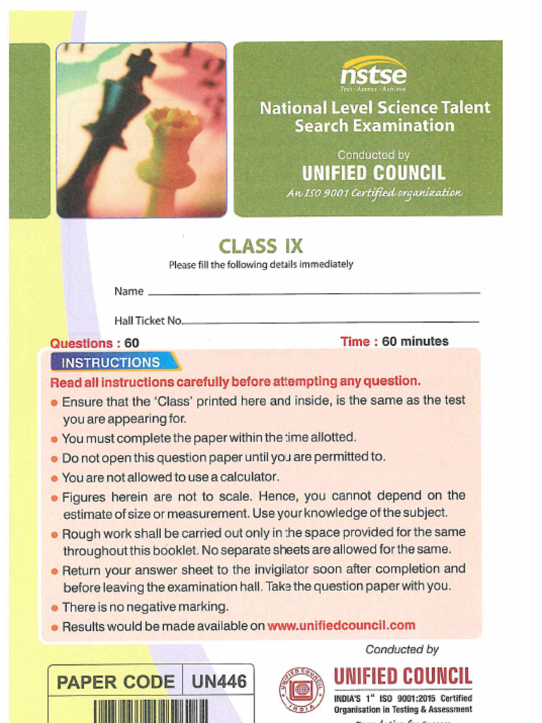 NSTSE - Class 9 - 2019-20 | PDF