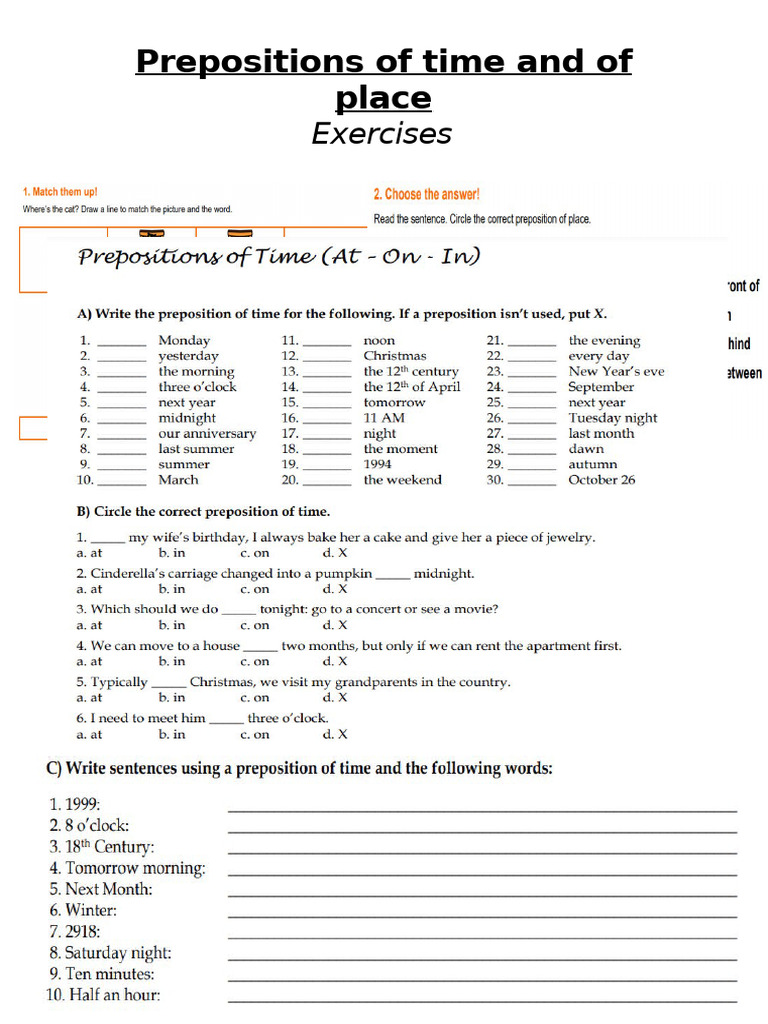 Prep of Time + Place | PDF