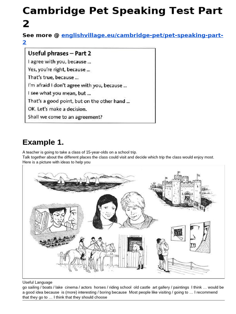 Cambridge Pet Speaking Test Part 2 | PDF