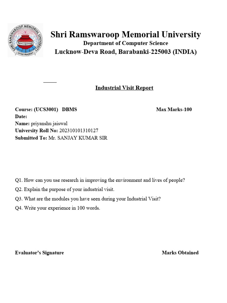 Industrial Visit Report: NASA Flight Research | PDF