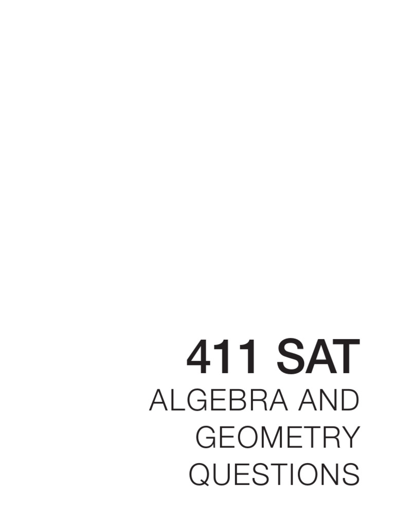 411 SAT Algebra and Geometry Questions | PDF | Triangle | Area