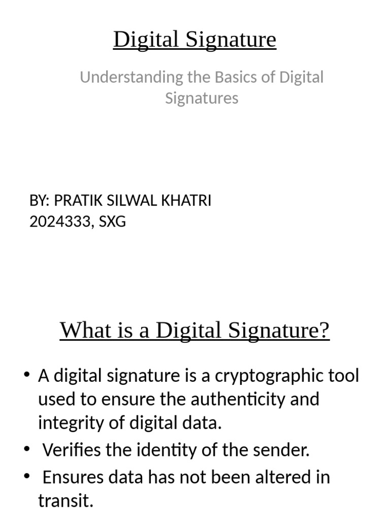 Digital Signature Presentation | PDF
