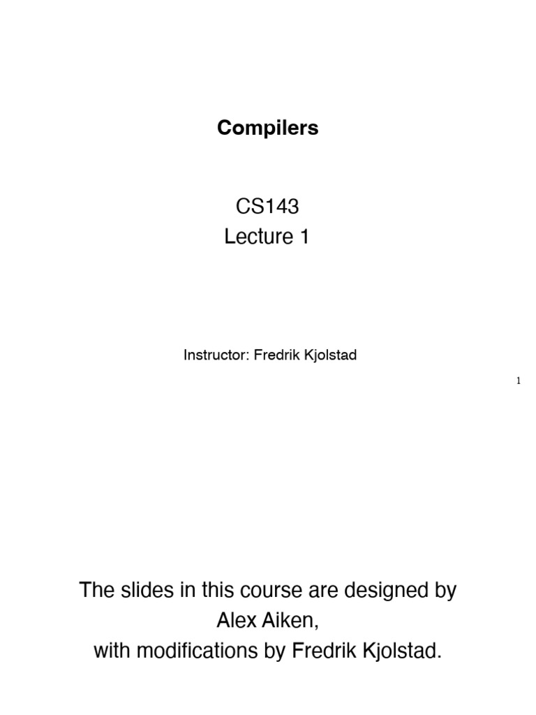 Stanford University CS143 | PDF | Parsing | Compiler