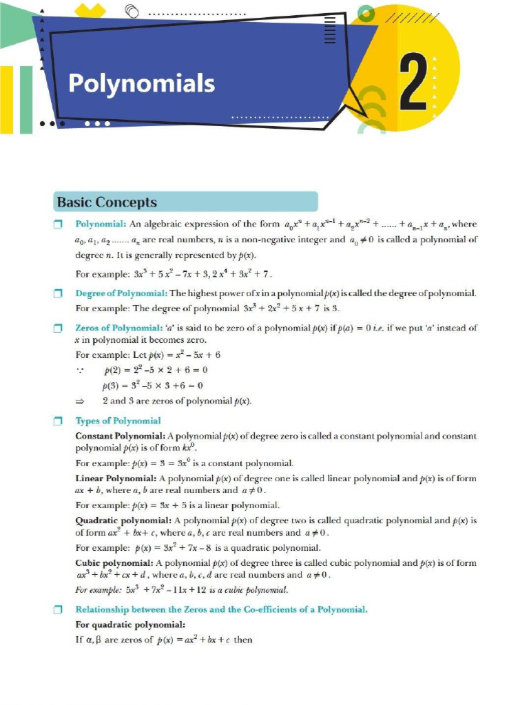 Polynomials (Mathew Sir) | PDF