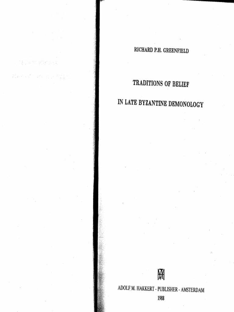 Greenfield, Late Byzantine Demonology | PDF