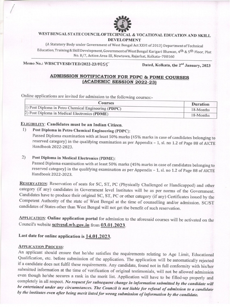 Notice PDPC & Pdme - 2022-23 | PDF