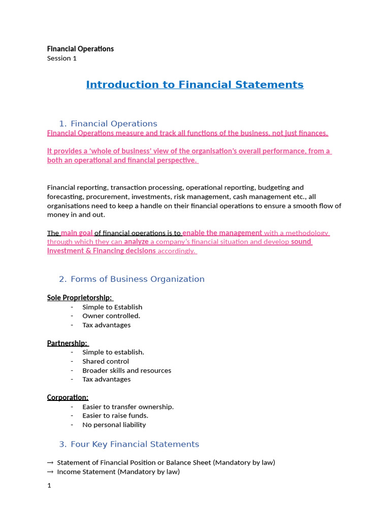 Introduction To Financial Statement - Session 1 | PDF | Equity (Finance ...