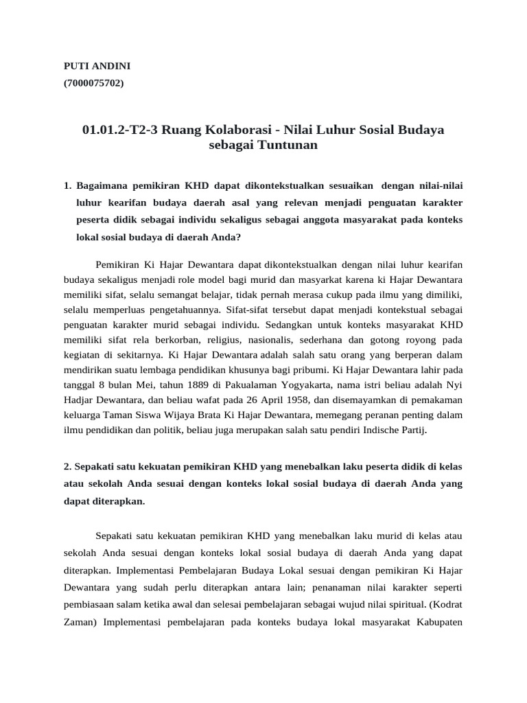 Kontekstualisasi Pemikiran KHD di Toboali | PDF