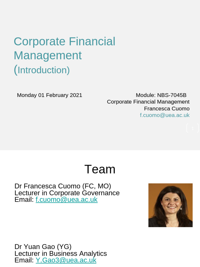 Corporate Financial Management Module Overview | PDF | Economies ...