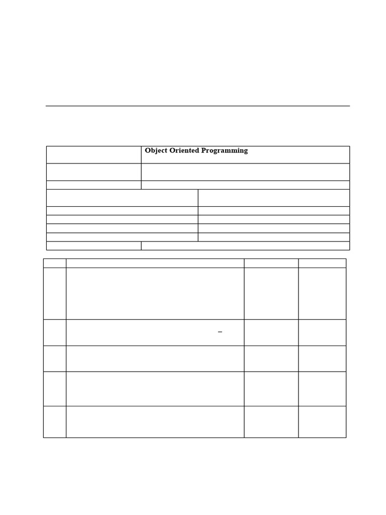 B.Tech Object Oriented Programming Syllabus | PDF | Object Oriented Programming | Object ...